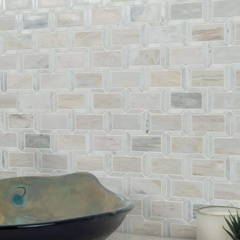 Buy Angora Framework 12 in. x 12 in. Polished Marble Floor and Wall ...