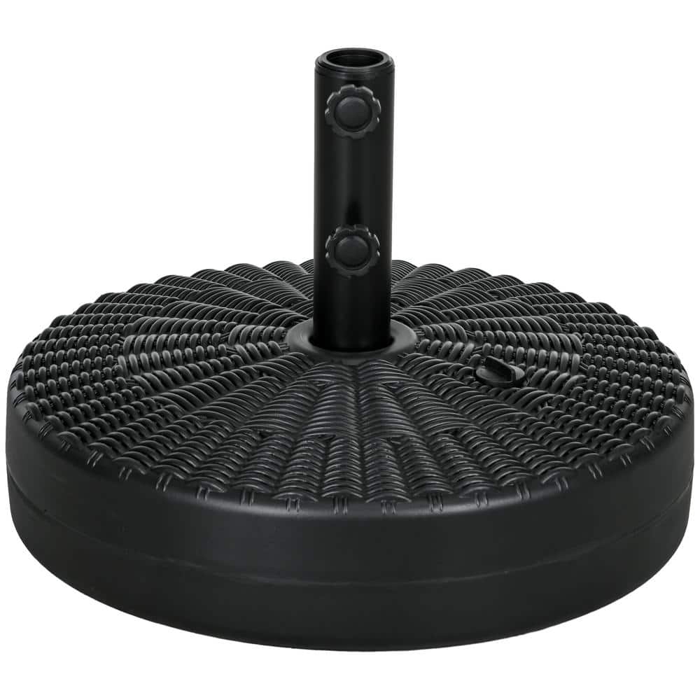 Otryad 64 lbs. Fillable Patio Umbrella Base with Steel Holder Round ...