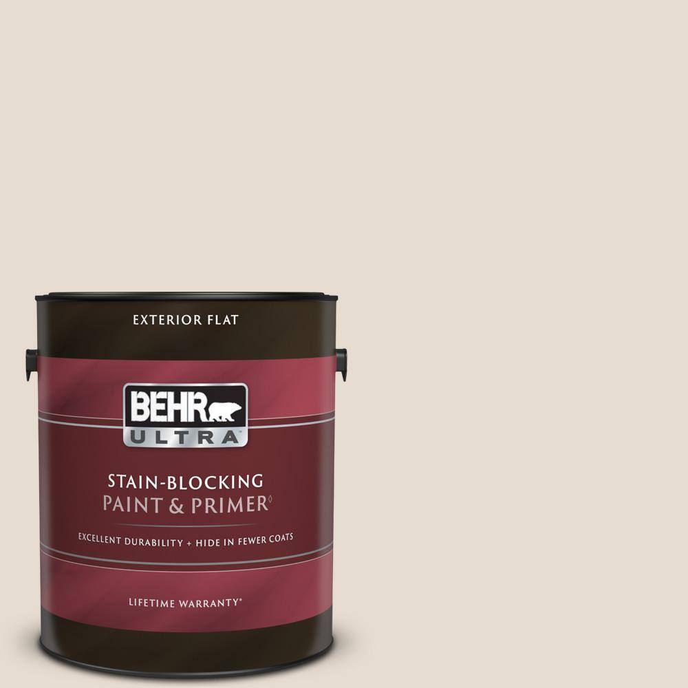 BEHR ULTRA 1 gal. #PWN-62 Tuscan Beige Flat Exterior Paint & Primer ...