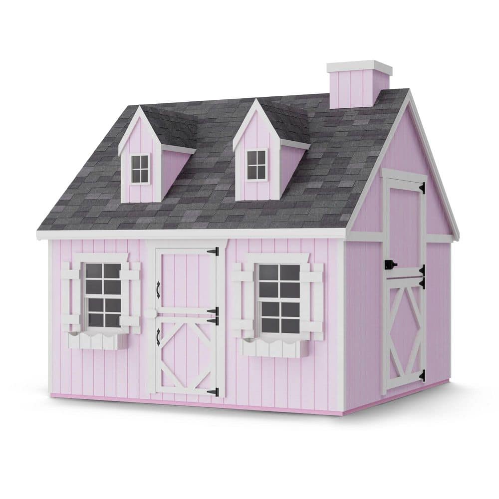 Little Cottage Co. 8 ft. x 8 ft. Cape Cod Outdoor Wood Playhouse with ...