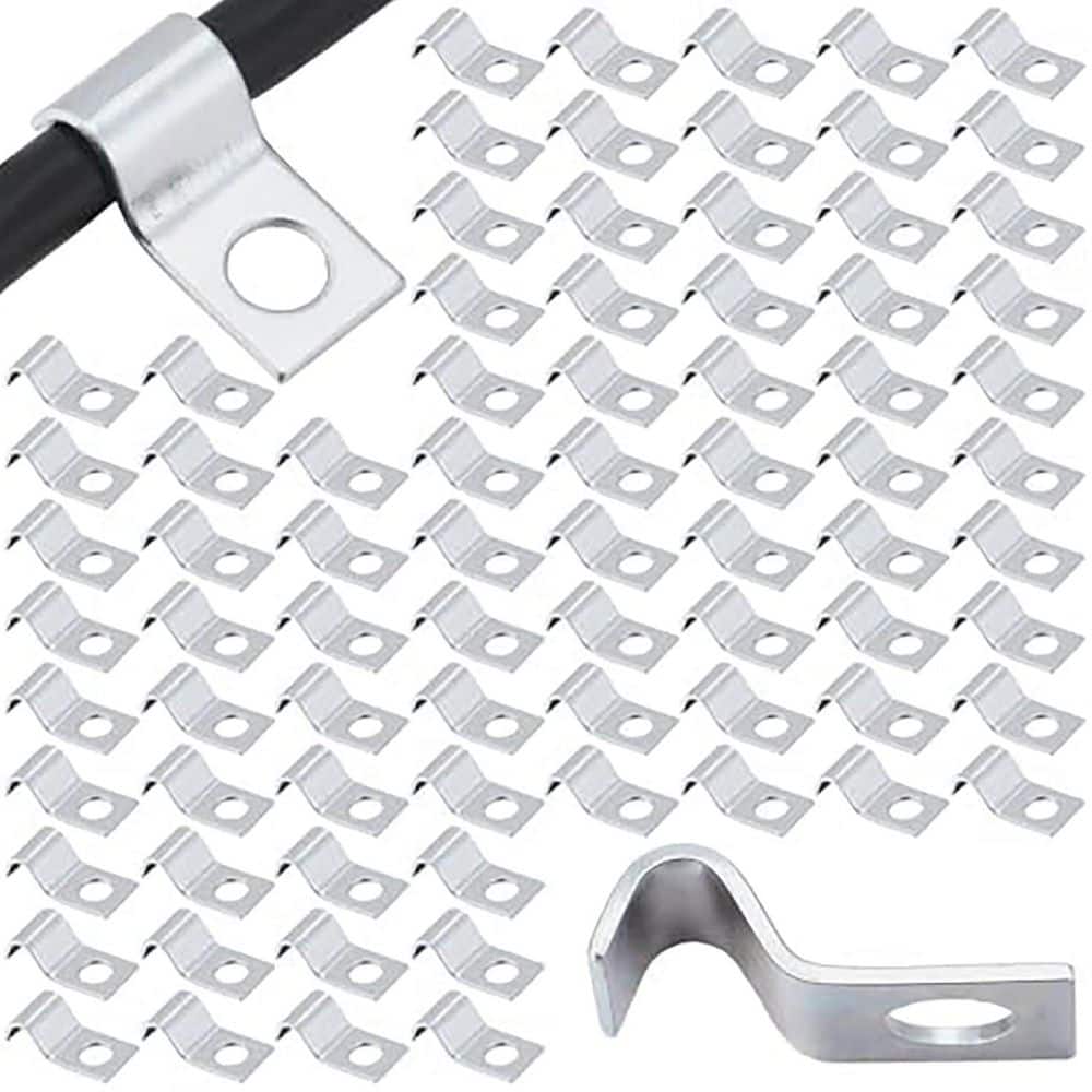 Yichuhaoxi 100-Piece Cable Wire Screw Clips 1/4 in. Zinc Plated Steel ...