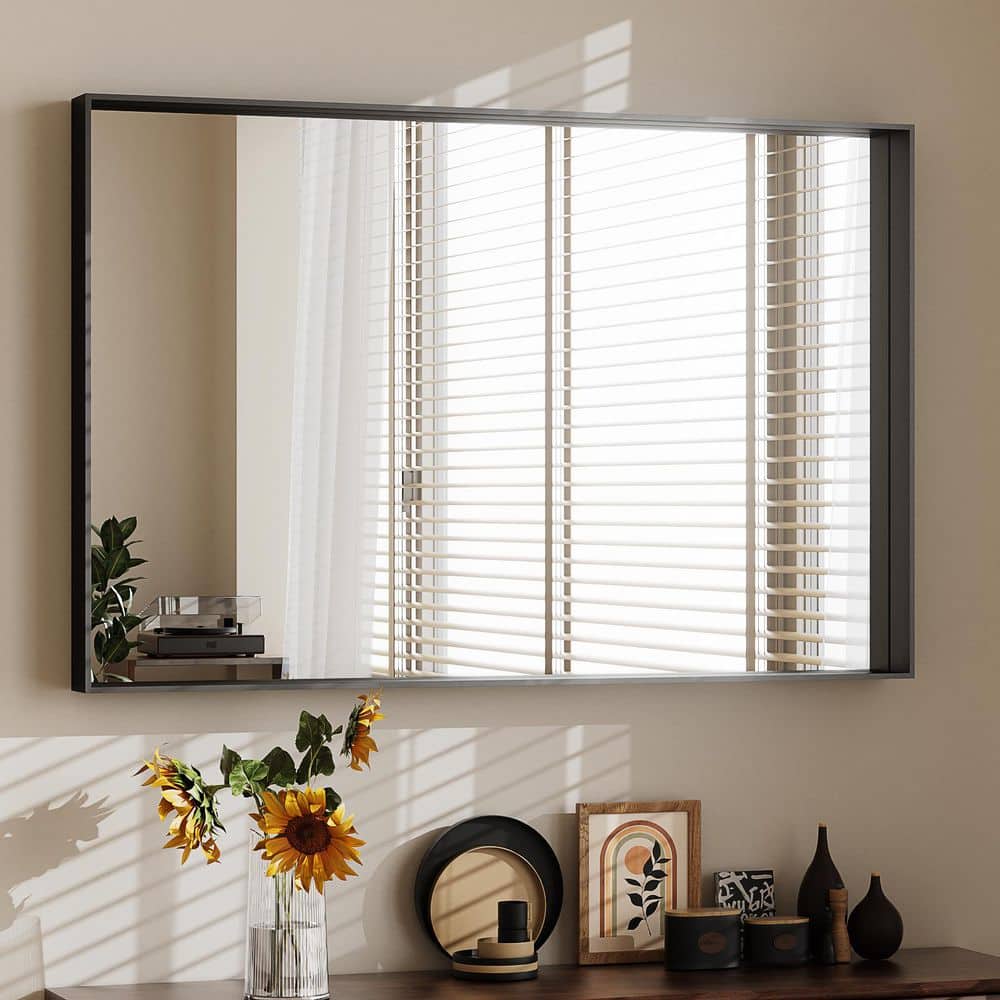 WILLOTED Black 20 in. W x 30 in. H Rectangular Aluminum Deep Framed ...