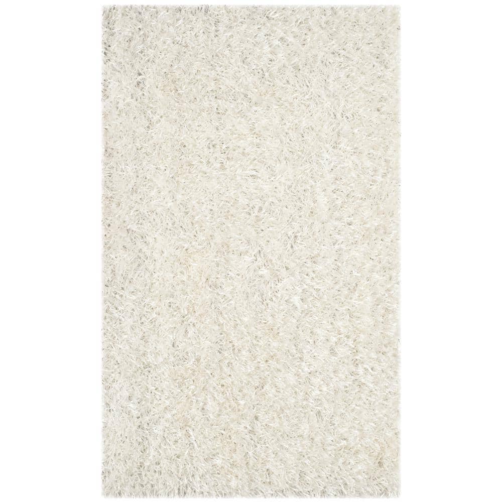 SAFAVIEH New Orleans Shag Off White Doormat 2 ft. x 3 ft. Solid Area ...