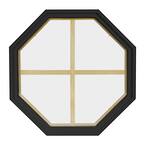 FrontLine 24 in. x 24 in. Octagon Bronze 4-9/16 in. Jamb 4-Lite Grille ...