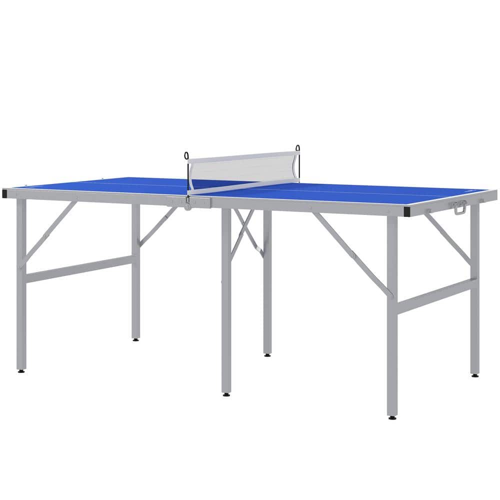Huluwat 70.9 in. Mini-Size Table Tennis Table, Foldable and Portable ...