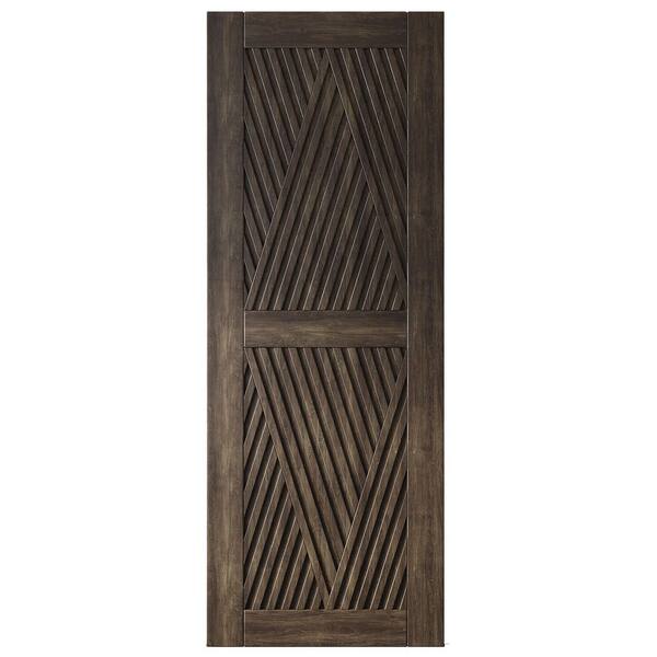 HOMACER LT 30 in. x 80 in. C-Panel Solid Core Ebony Diamond Design Pine ...