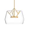 KUZCO Deco 18 in. 1 Light 32-Watt Clear/Brushed Gold Integrated LED Pendant Light PD61418-CL/BG ...