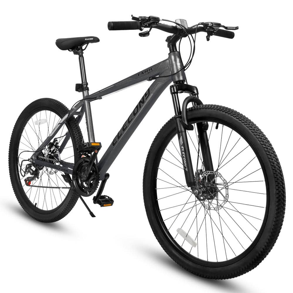 Afoxsos 26 in. Gray Mountain Bike/Bicycle, Shimano 21 Speeds with ...