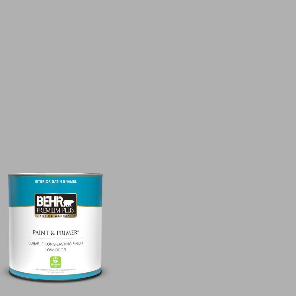 BEHR PREMIUM PLUS 1 qt. #780F-4 Sparrow Satin Enamel Low Odor Interior ...