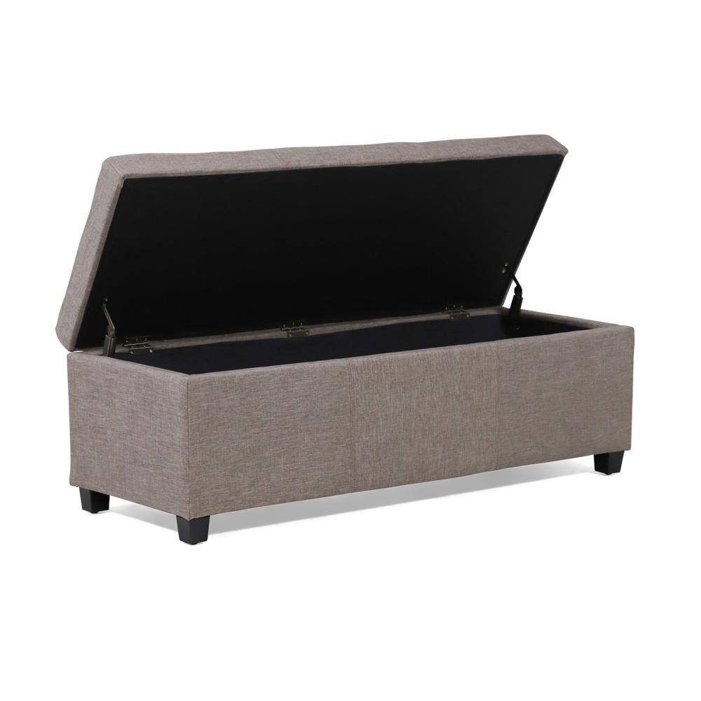 Cole Brown 48 in. Upholstered Bedroom Bench with Storage N-F18BRL - The ...