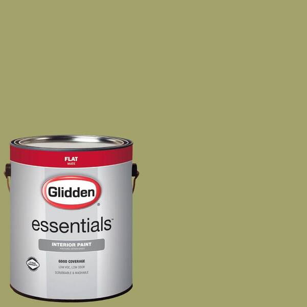 Glidden Essentials 1 gal. #HDGG21 Safari Green Flat Interior Paint ...