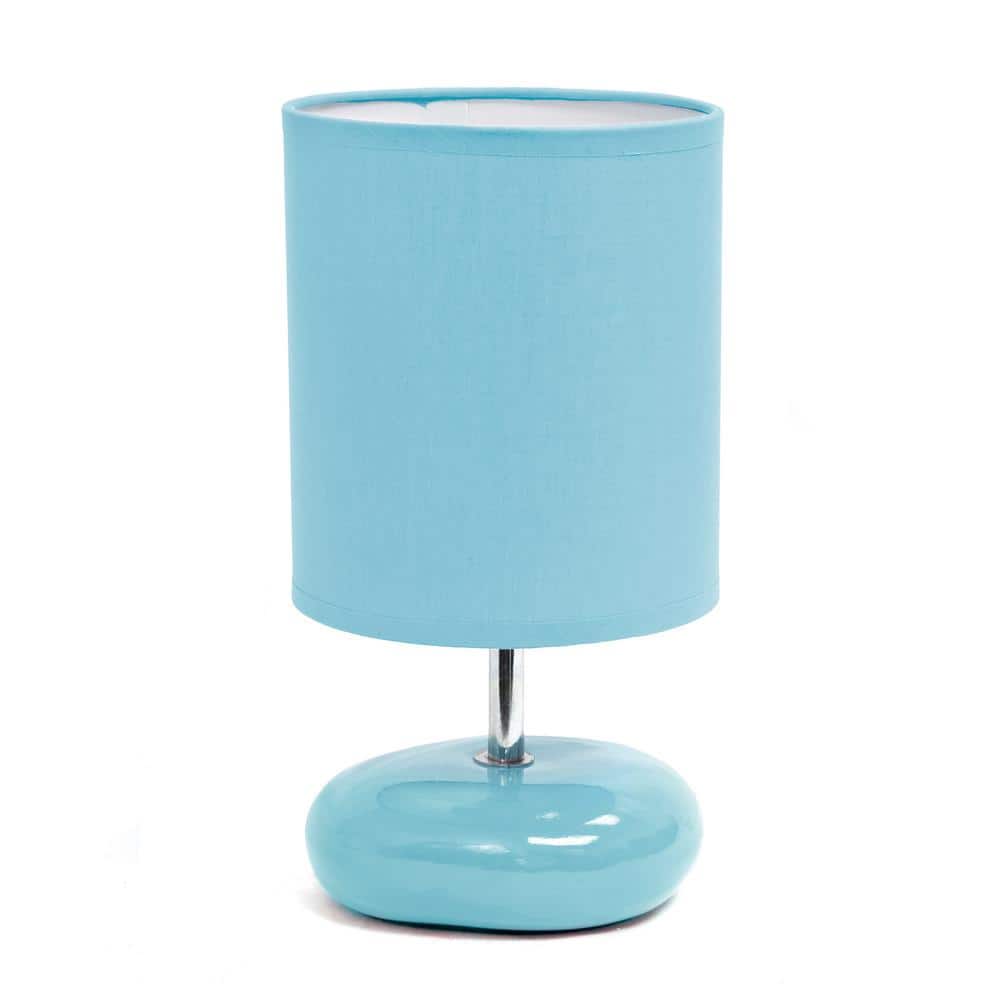 Creekwood home 10.24 in. Blue Traditional Mini Round Rock Table Lamp ...