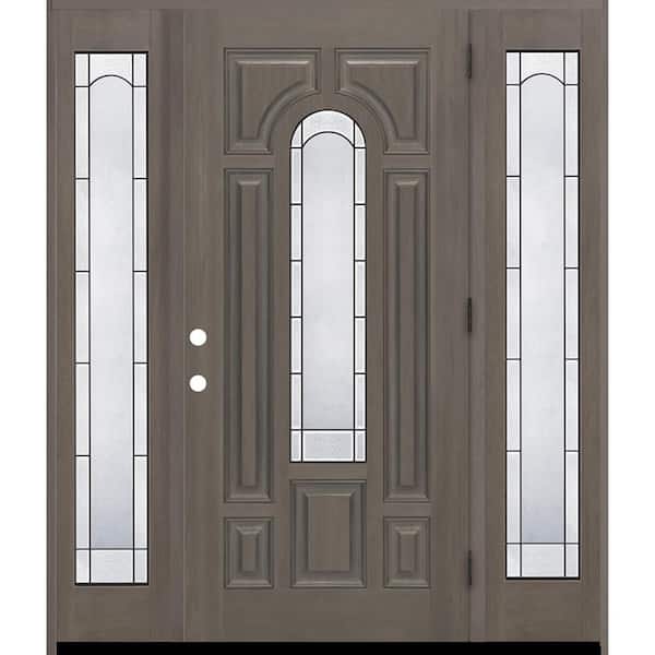 Steves & Sons Regency 68 in. x 80in. CenterLite Empire Glass LHOS Ashwd ...