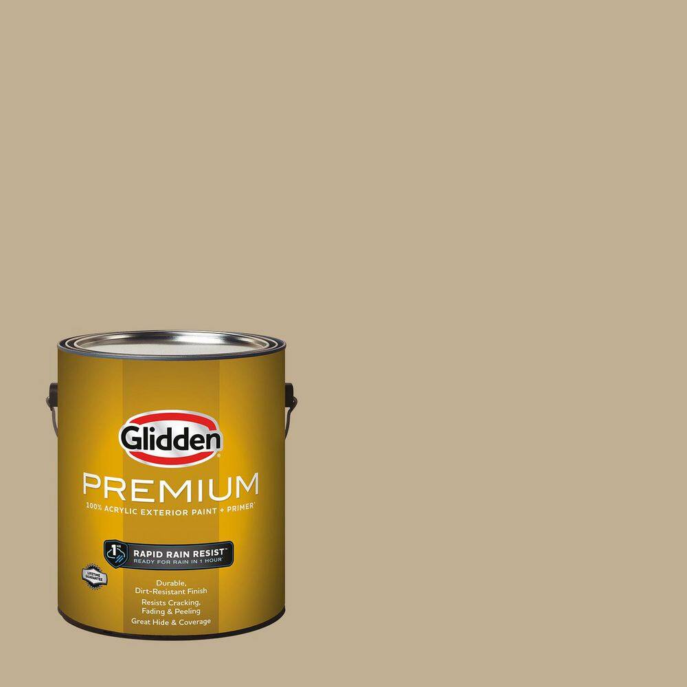 Glidden Premium 1 gal. Rock Cliffs PPG1101-4 Satin Exterior Latex Paint ...