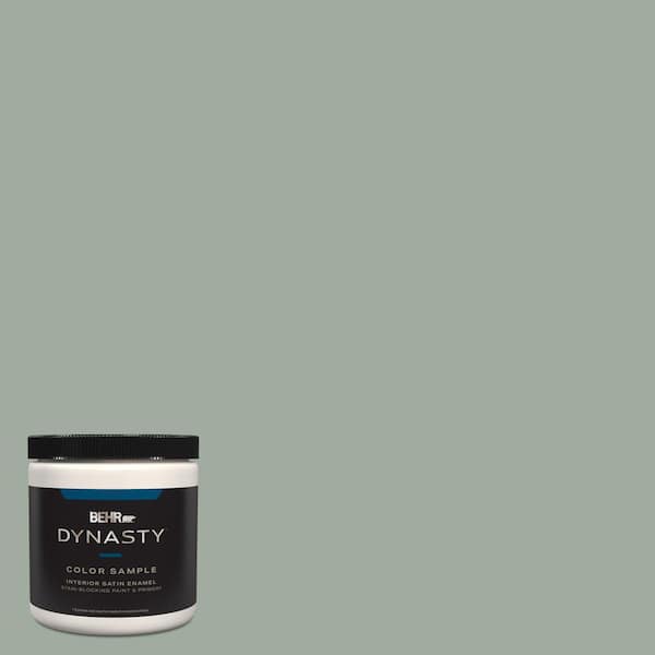 BEHR DYNASTY 8 oz. #PPU11-15 Green Balsam One-Coat Hide Satin Enamel ...