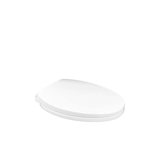 Glacier Bay Elongated Slow Close Closed Front Toilet Seat in White C0100