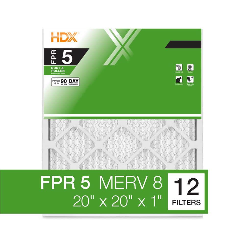 HDX 20 in. x 20 in. x 1 in. Standard Pleated Furnace Air Filter FPR 5 ...