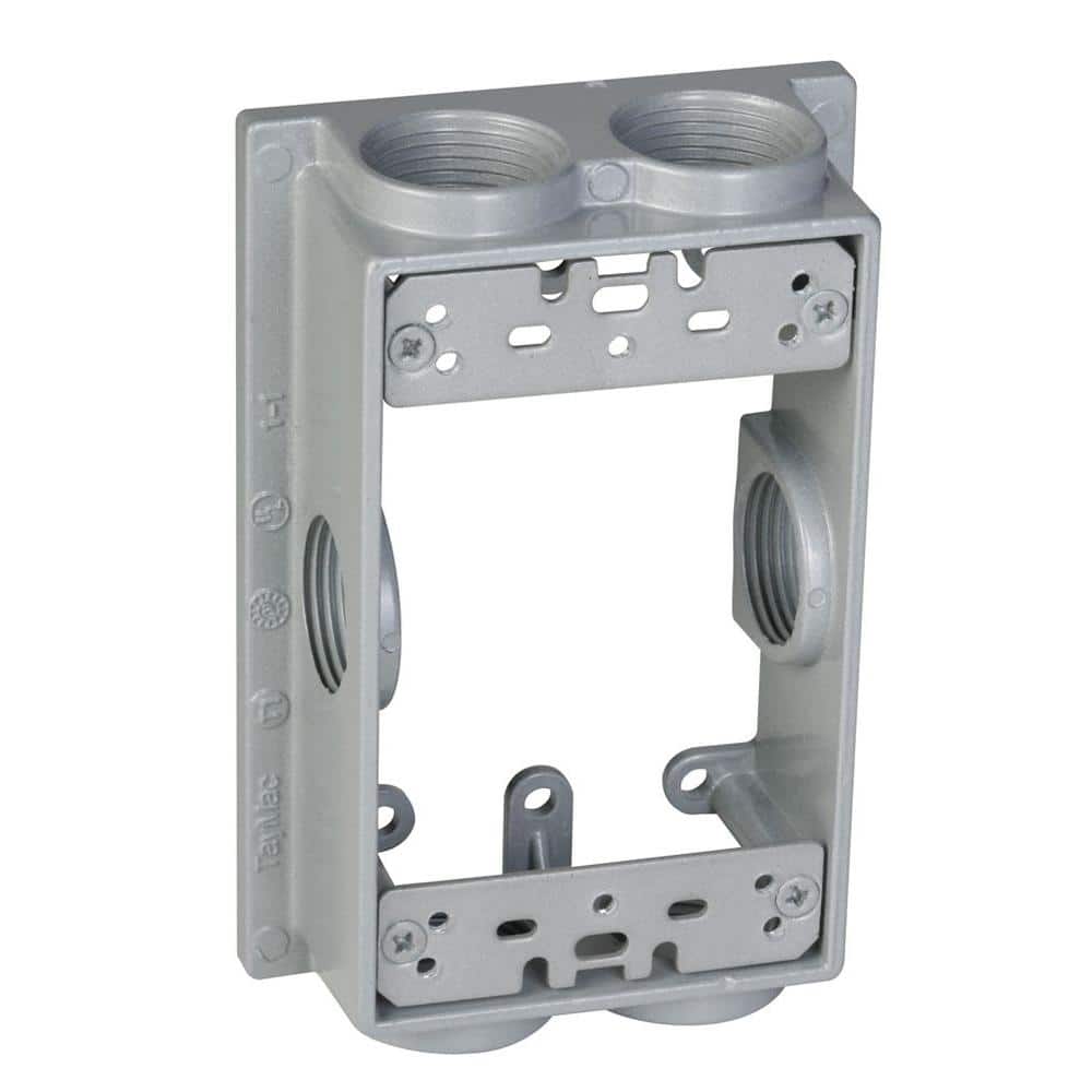 TAYMAC 3/4 in. 1-Gang 6-Outlets Weatherproof Gray Extension Ring SE675S ...