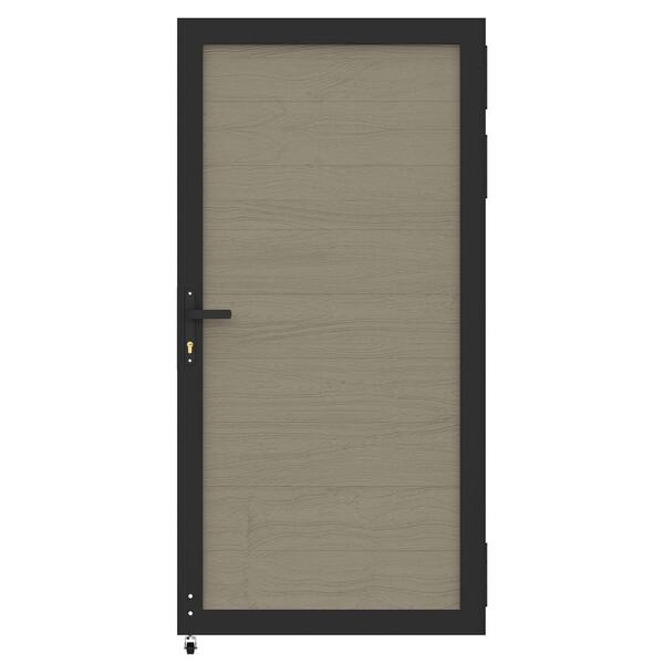 mondaria Safety 4 ft. W x 6 ft. H Grey Composite Panel Fence Gate with ...