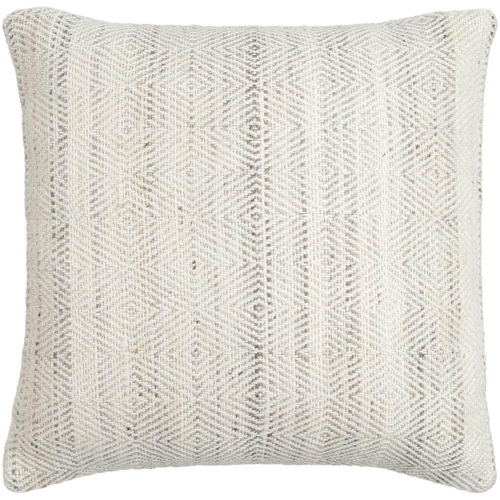 Artistic Weavers Boulder Light Gray Woven Down Fill 18 in. x 18 in. Decorative Pillow BLD002 ...
