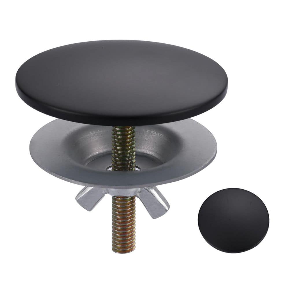 AVITAS 2 in. Kitchen Round Brass Sink Hole Cover in Matte Black ...