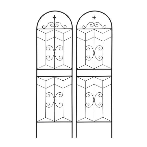 Jushua 2-Pack 71in. x 19.7 in. Metal Garden Trellis Rustproof Trellis ...