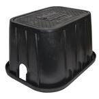 NDS 14 in. X 19 in. Rectangular Valve Box Extension and Cover, Black ...