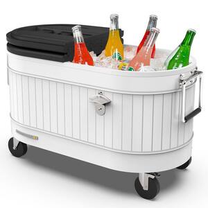 PERMASTEEL 80 Qt. Galvanized Steel Cooler with Casters PS-214-CGS - The ...