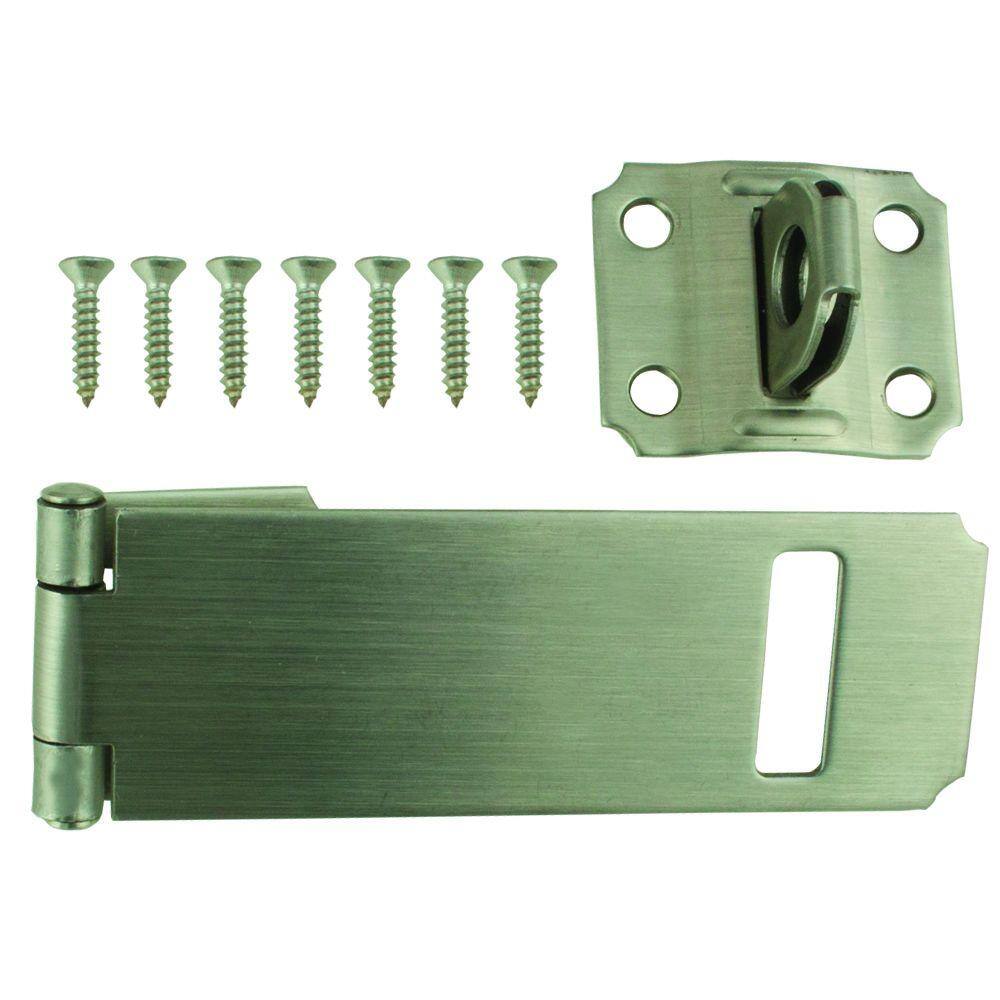 Everbilt 4-1/2 in. Stainless Steel Adjustable Staple Safety Hasp 20447 ...