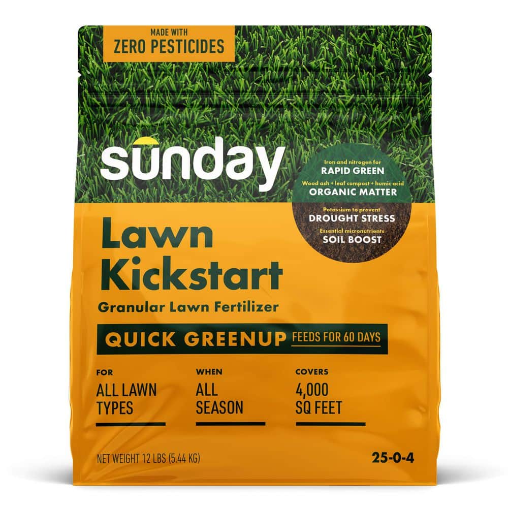 SUNDAY Lawn Kickstart 12lbs. 4,000 sq. ft. Dry Lawn Fertilizer for All ...