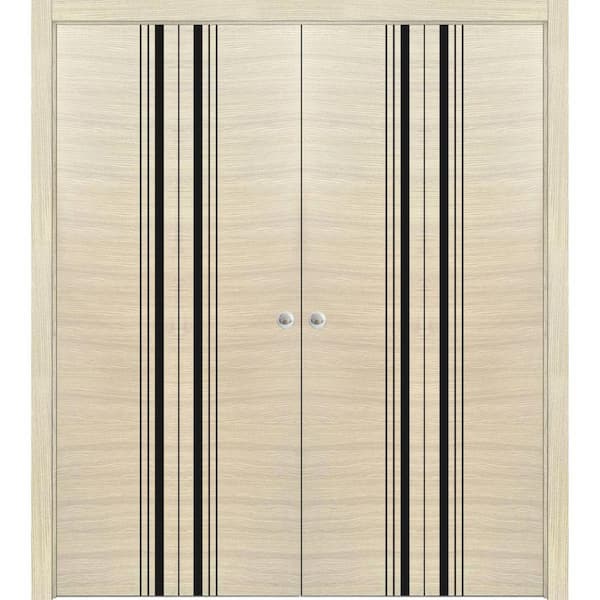 Sartodoors 30 in. x 96 in. 1 Panel Natural Veneer Finished Solid Wood ...