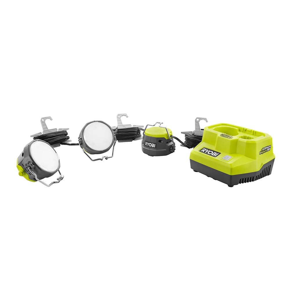 RYOBI 18-Volt ONE+ Hybrid LED Cable Lights (Tool Only) P785 - The Home ...