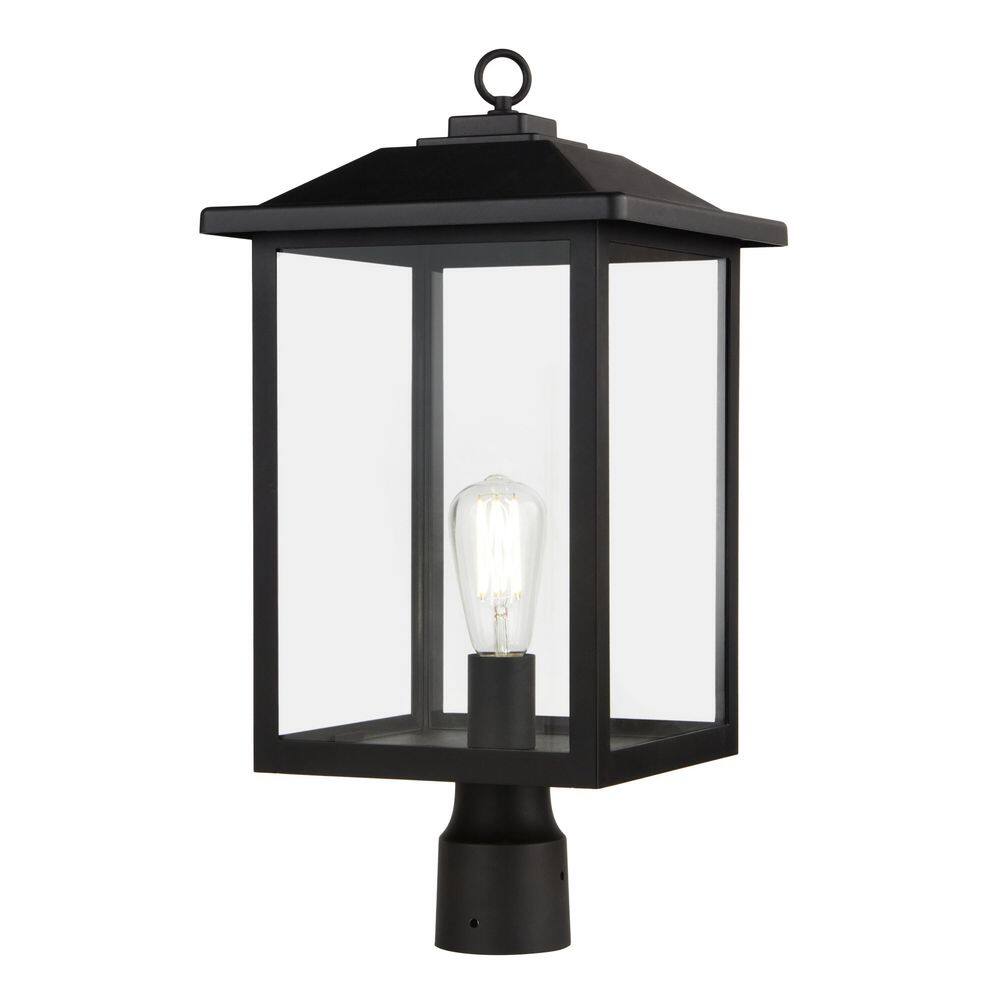 PRIVATE BRAND UNBRANDED 1-Light 22 in. Black Hardwired Traditional ...
