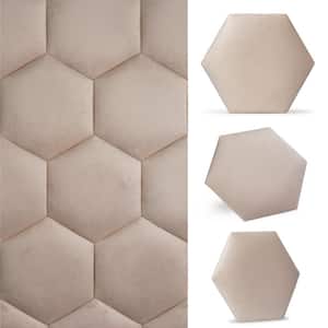 WALL!SUPPLY Luxury Velvet 2-Piece 3D Textile Hexagon Wall Panels, Green ...