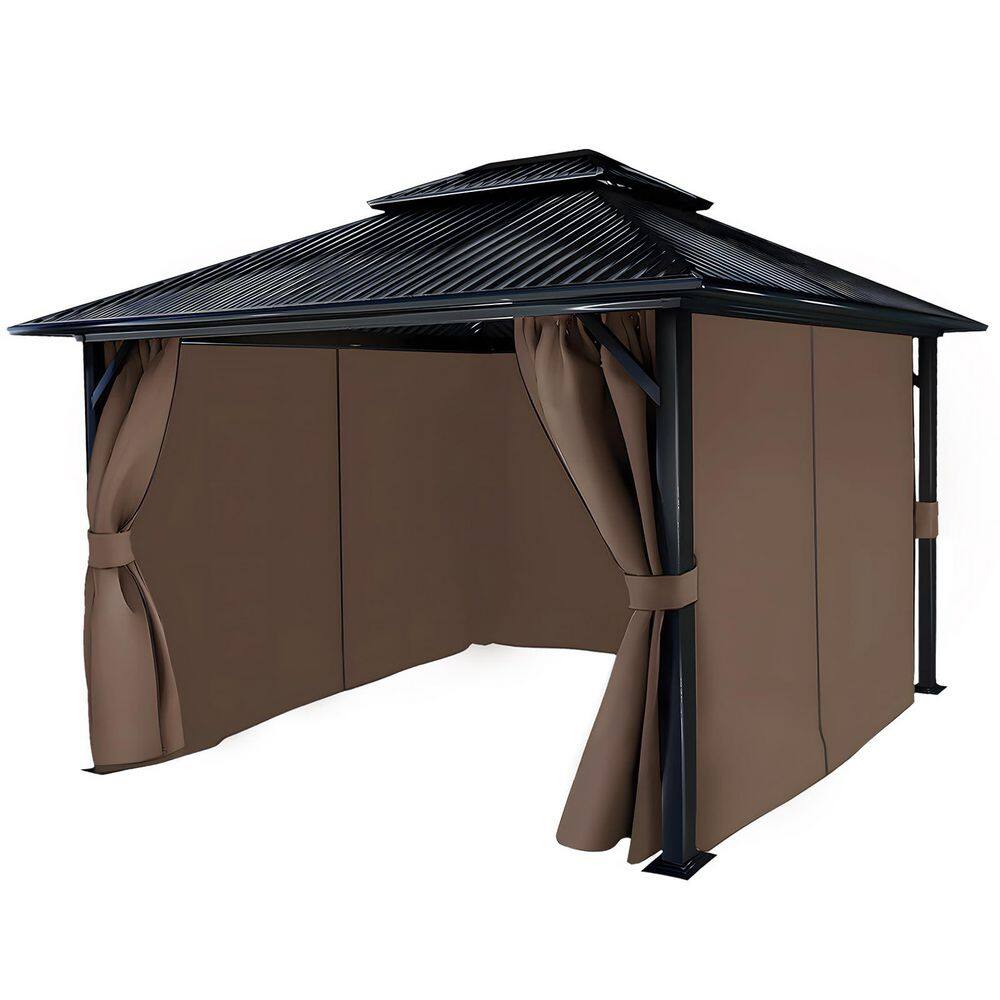 MOEPISY 4-Panel 10 ft. x 12 ft. Gazebo Replacement Curtains, Patio ...