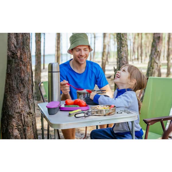 23.7 in. Card Table Folding Picnic Table Small Table Adjustable Height Folding Table Camping Outdoor Portable