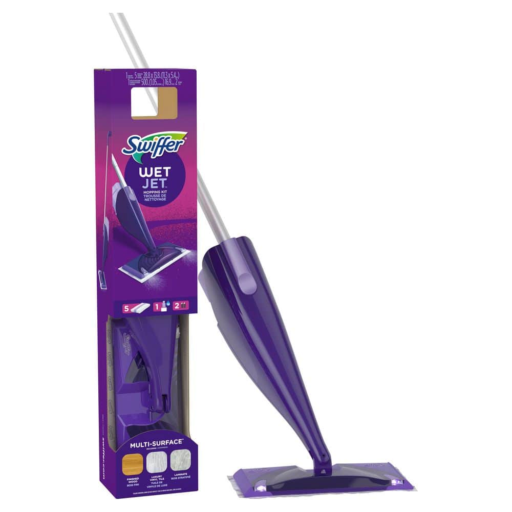 Swiffer WetJet Spray Mop Starter Kit (1-WetJet, 5-Pads, Cleaning ...