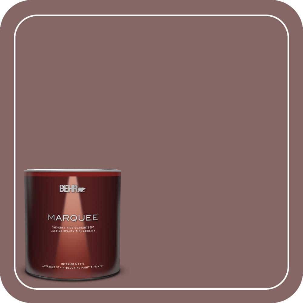 BEHR MARQUEE 1 qt. #130F-6 Brazil Nut Matte Interior Paint & Primer ...