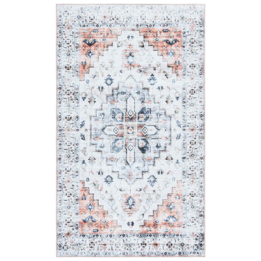 SAFAVIEH Martha Stewart Washable Sage/Light Rust 3 ft. x 5 ft. Machine ...