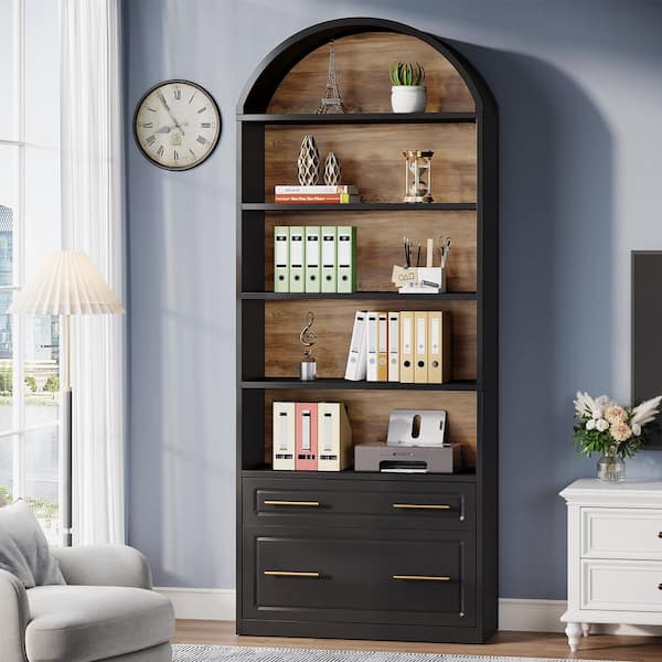 BYBLIGHT Atencio 2-Drawer Black Engineered Wood 31 in. W Vertical File ...