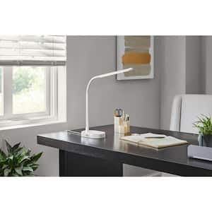 Hampton Bay 20 in. Gold LED Table Task Lamp with 5-Volt 2 Amp USB ...