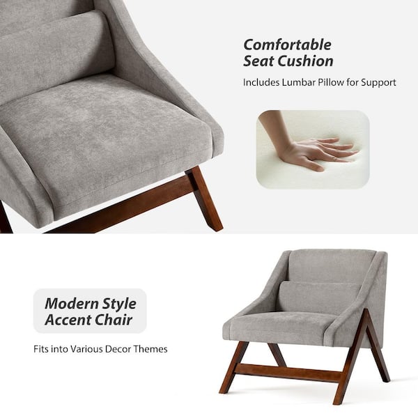 Gray and tan accent chair store