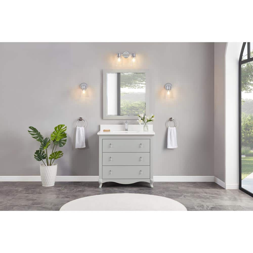 Legion Furniture WS2512-36-SS 36 in. Single Sink Sink Vanity Silver Strand Bath Vanity with ...