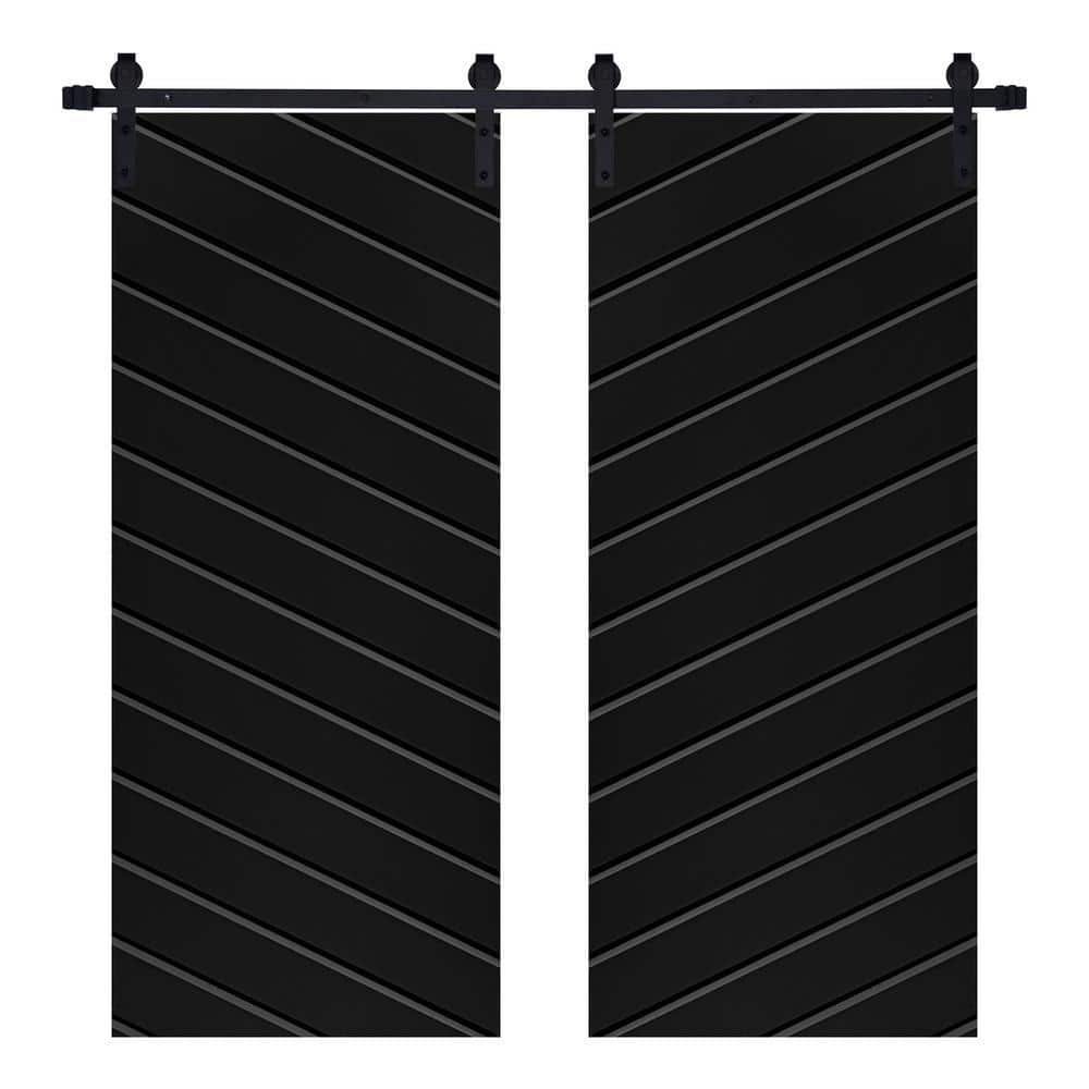 AIOPOP HOME Modern TWILL Designed 84 in. x 96 in. MDF Panel Black ...