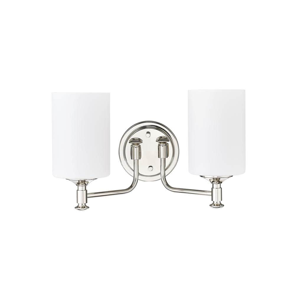 Millennium Lighting Ailey 14.625 in. 2-Light Polished Nickel Vanity ...