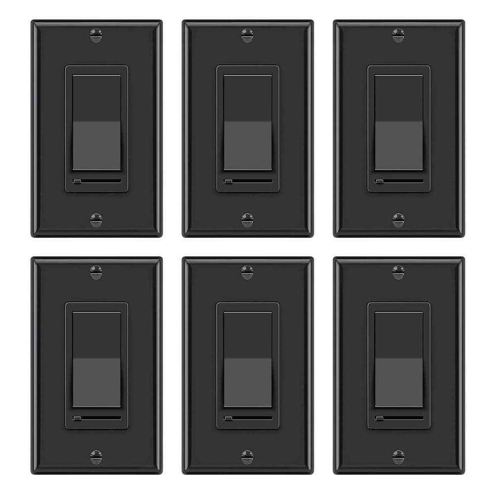 Lukyamzn Black Rocker Dimmer Switch for Dimmable LED, Halogen and ...