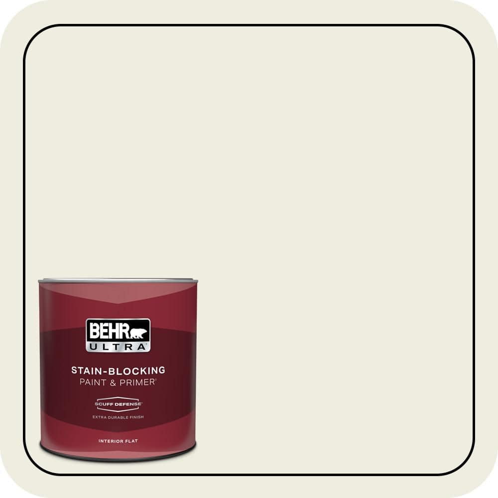 BEHR ULTRA 1 qt. #GR-W09 Snowfall White Extra Durable Flat Interior ...