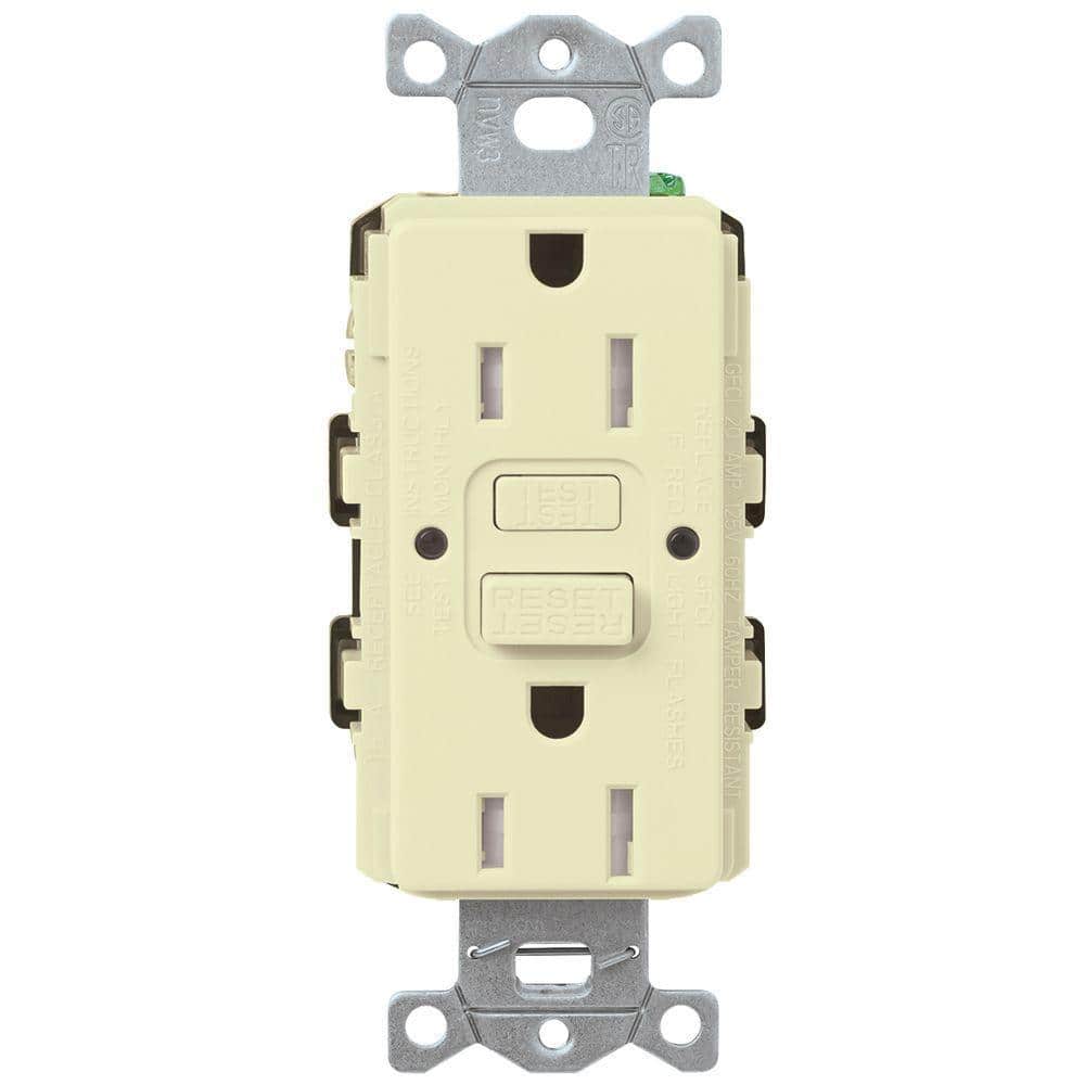 Lutron Claro 15-Amp Tamper Resistant Duplex Receptacle, Almond (CAR-15 ...