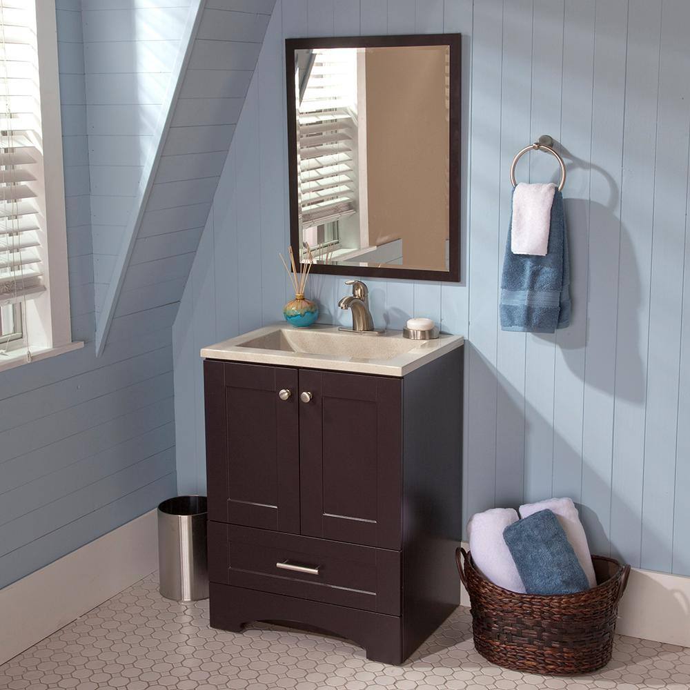 St. Paul Shaker 24 in. W x 19 in. D x 33 in. H Single Sink Bath Vanity ...