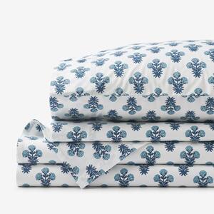 The Company Store Company Cotton Sunshine & Blooms Blue Pinstripe ...